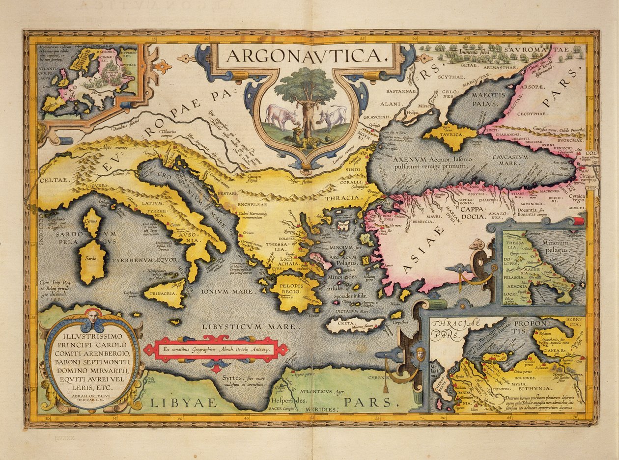 Mapa del viaje de los Argonautas, del 'Theatrum Orbis Terrarum', 1603