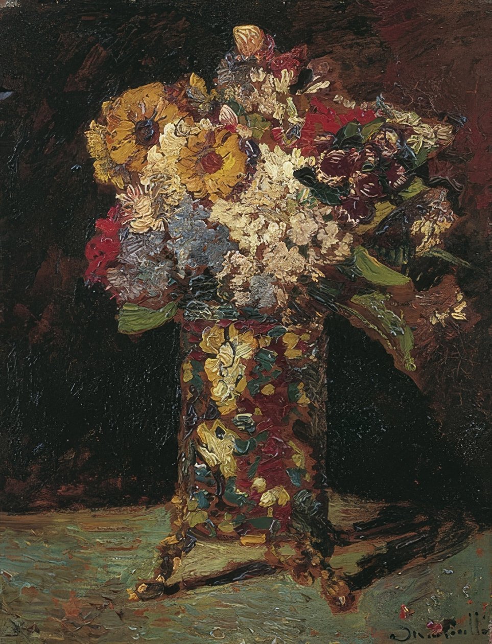 Naturaleza muerta con flores | Impresión de arte