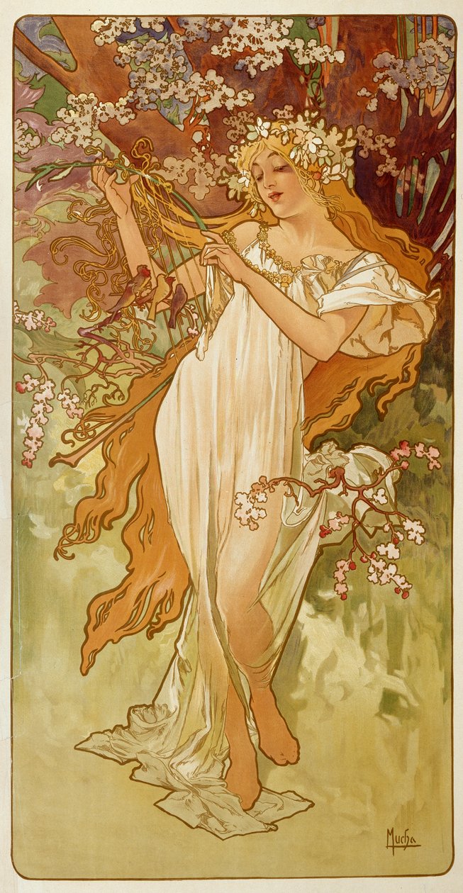 Primavera, 1896 | Alphonse Mucha | Impresión de arte