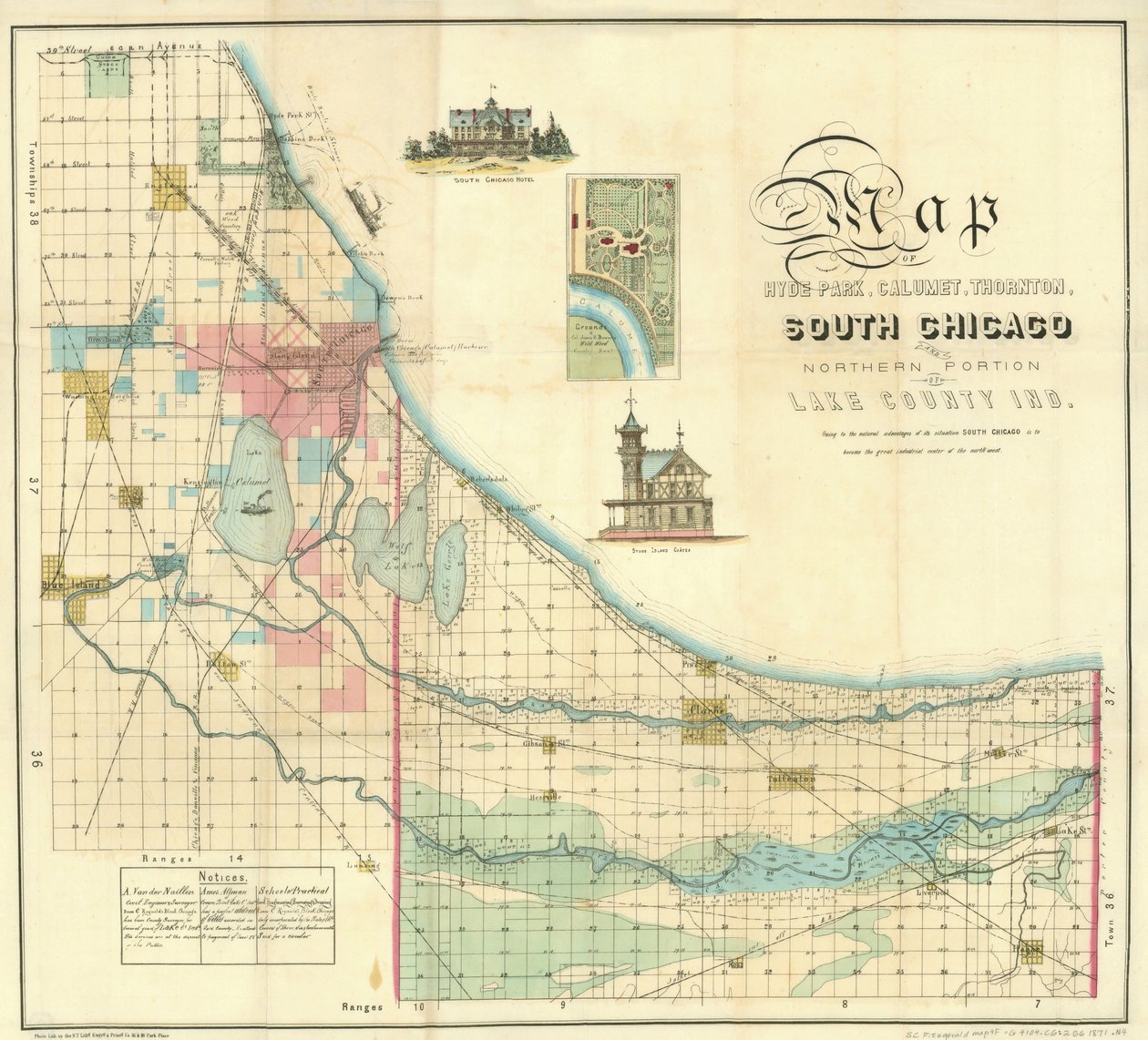 Mapa de South Chicago, 1871 | American School
