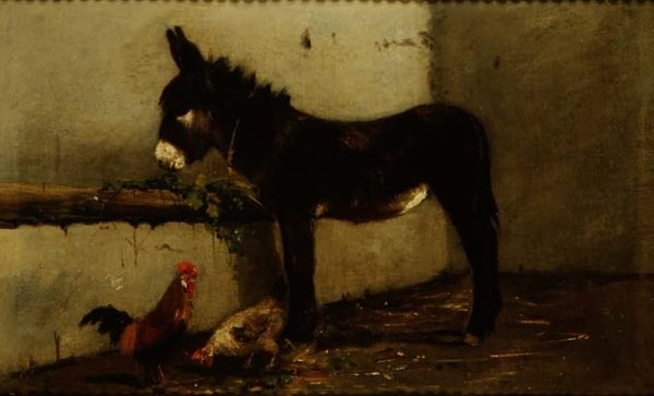 Burro alimentándose | Arthur Batt | Impresión de arte