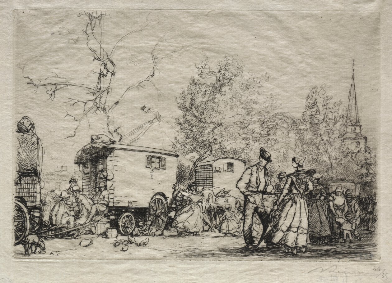 En la Feria de San Juan de Mont | Auguste Louis Lepère