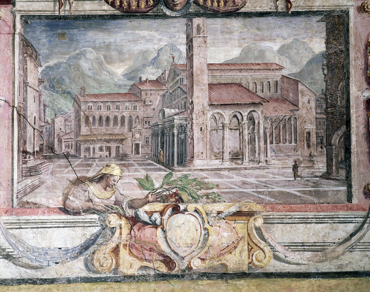 Dormitorio (detalle del friso que representa ciudades bajo el dominio ...