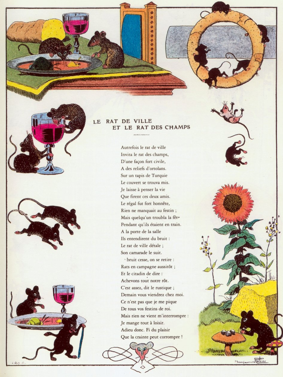 El ratón de ciudad y el ratón de campo, ilustración de 'Fábulas' de ...