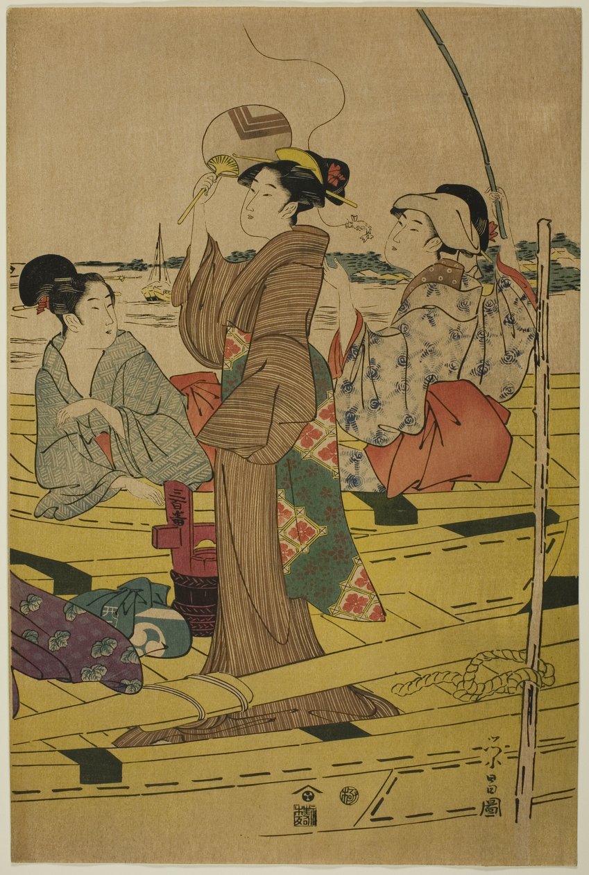Mujeres en un Barco de Pesca | Chokosai Eisho