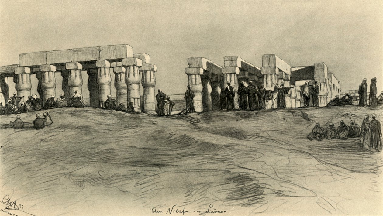 Ruinas del templo, Luxor, Egipto, 1898.