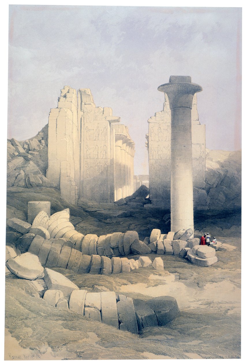 El Dromos o Sala Central del Gran Templo de Amón, Karnak, siglo XIX