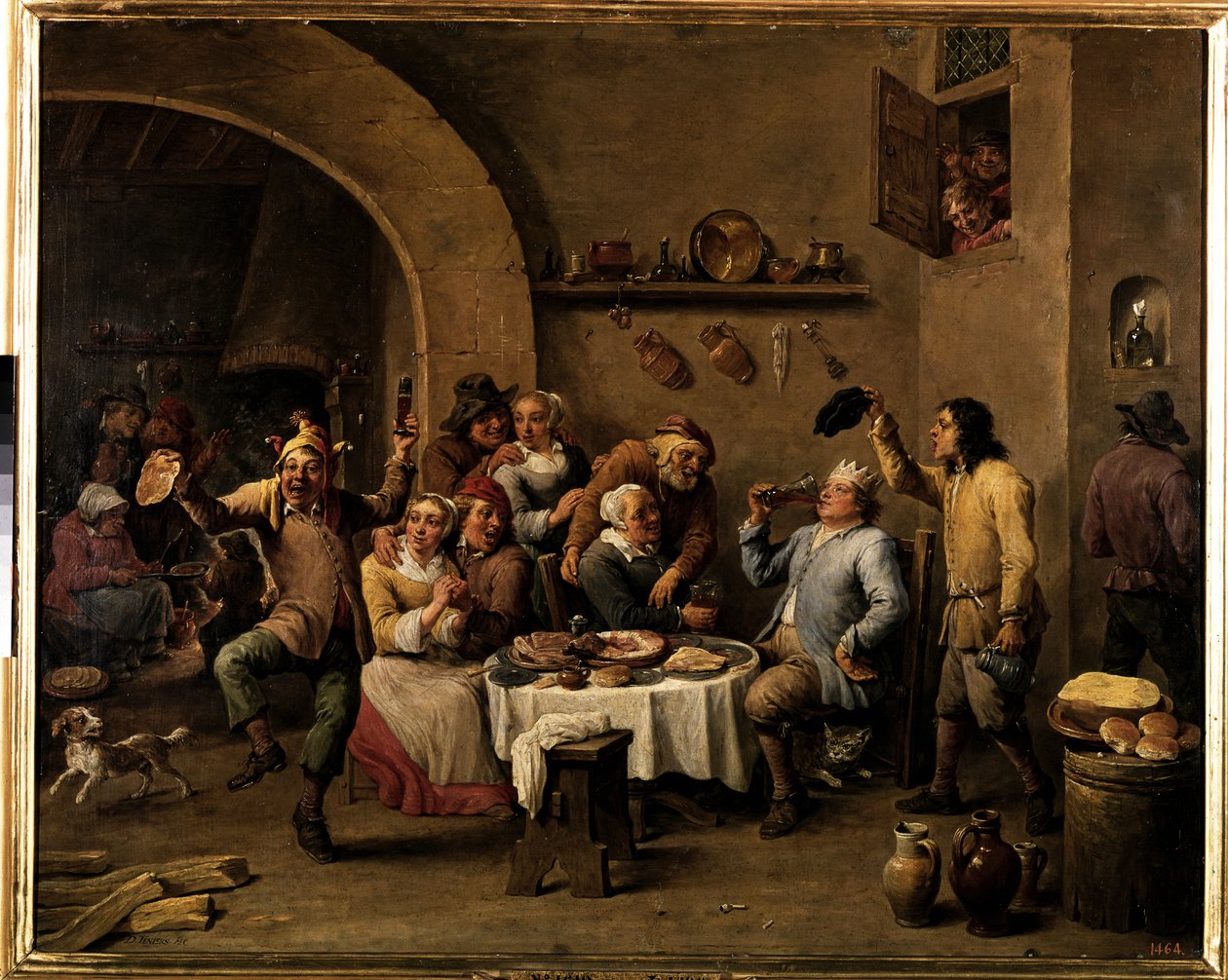 El Rey bebe | David Teniers the Younger | Impresión de arte