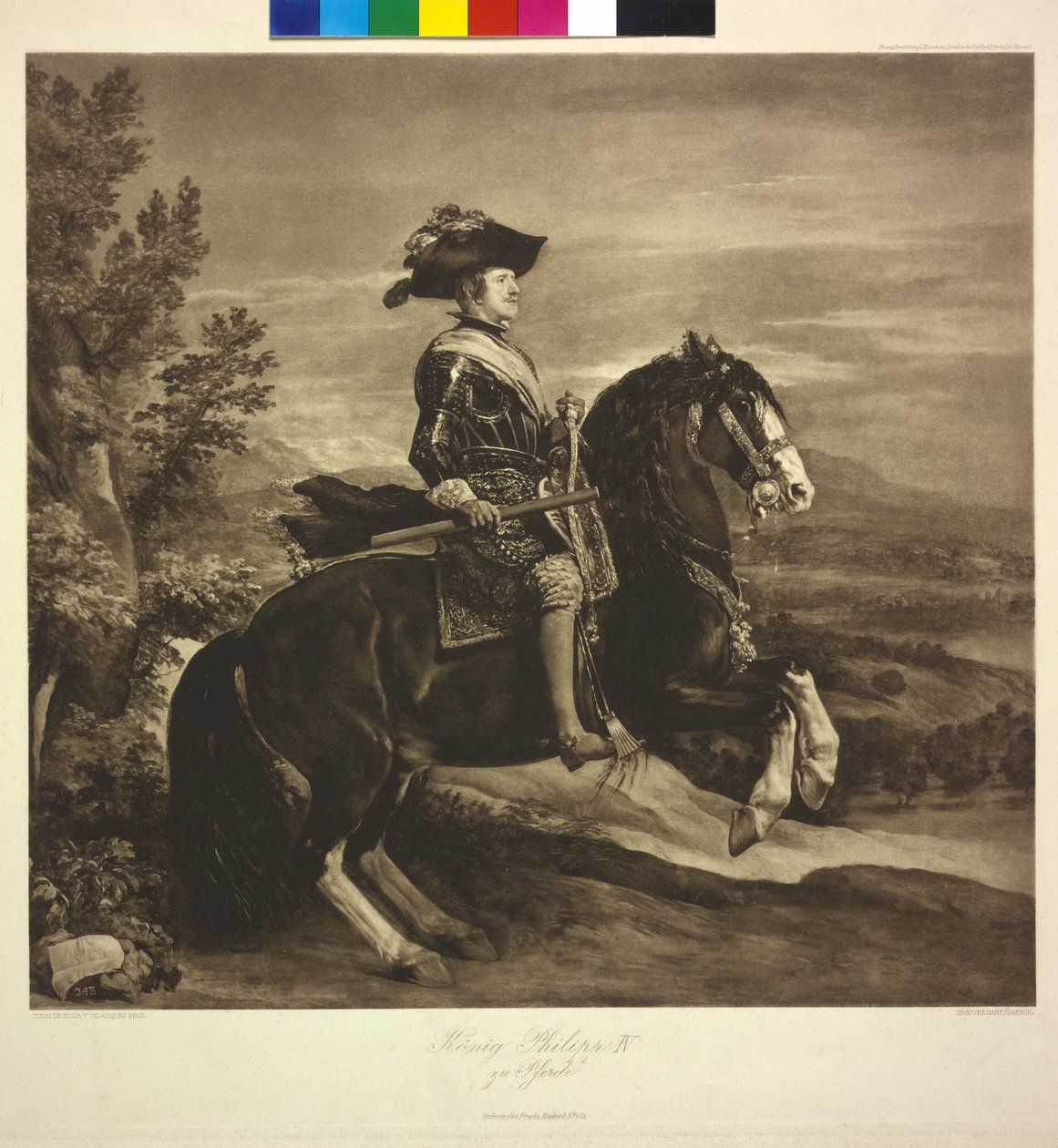 El rey Filipo IV a caballo (heliografía)