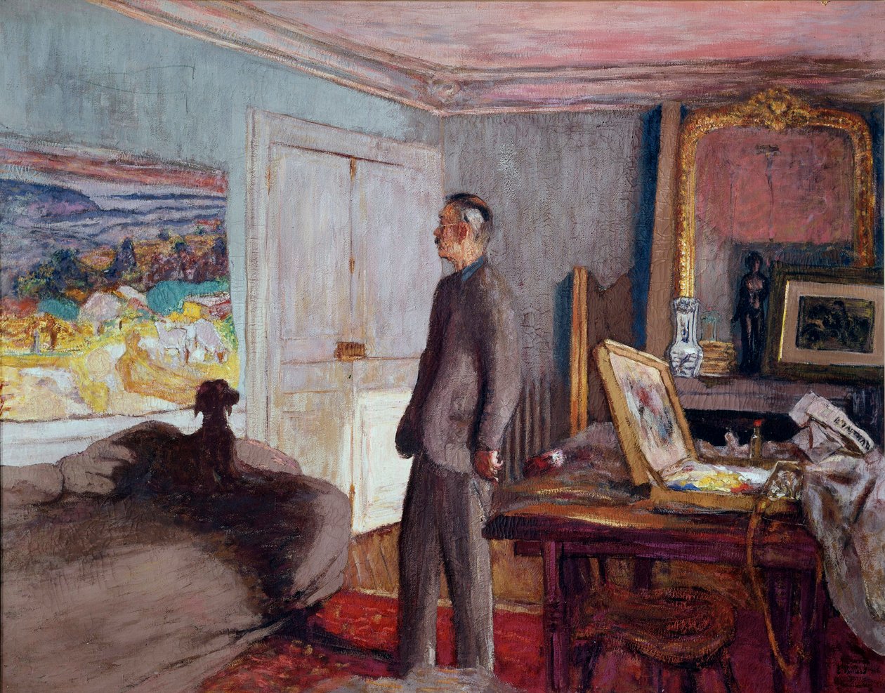 El pintor Pierre Bonnard (1867-1947) en casa