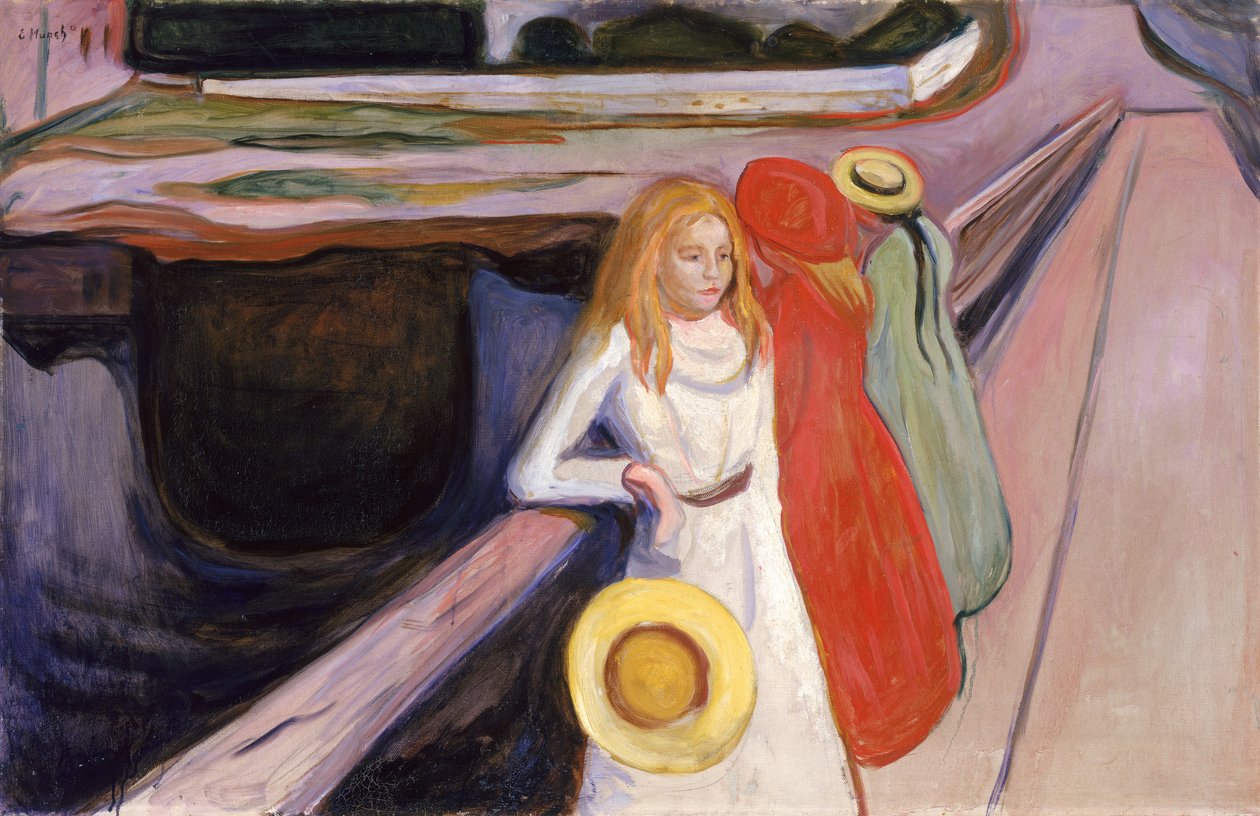 Chicas en el Puente | Edvard Munch | Impresión de arte