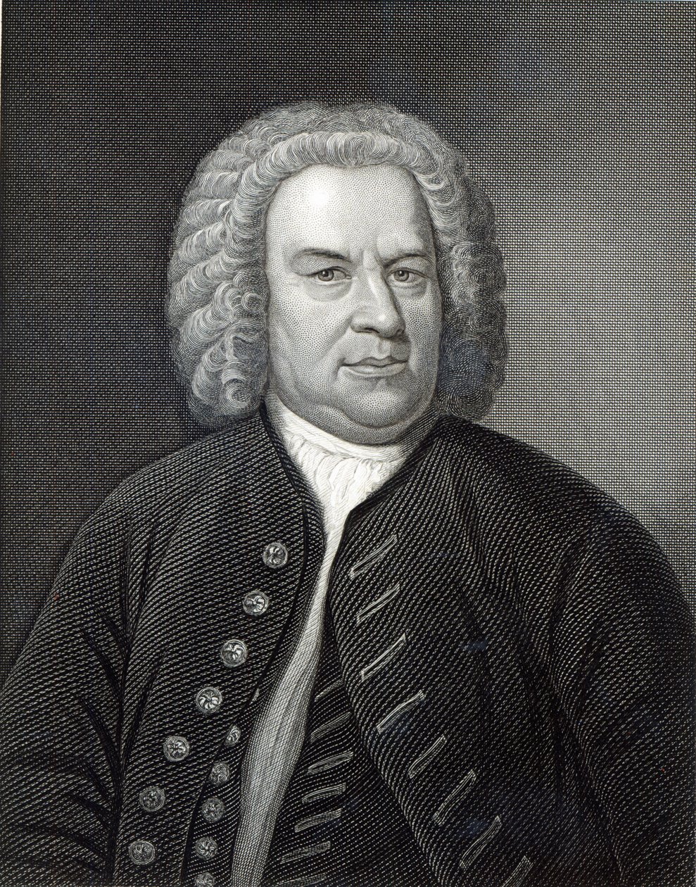 Retrato de Johann Sebastian Bach, compositor alemán