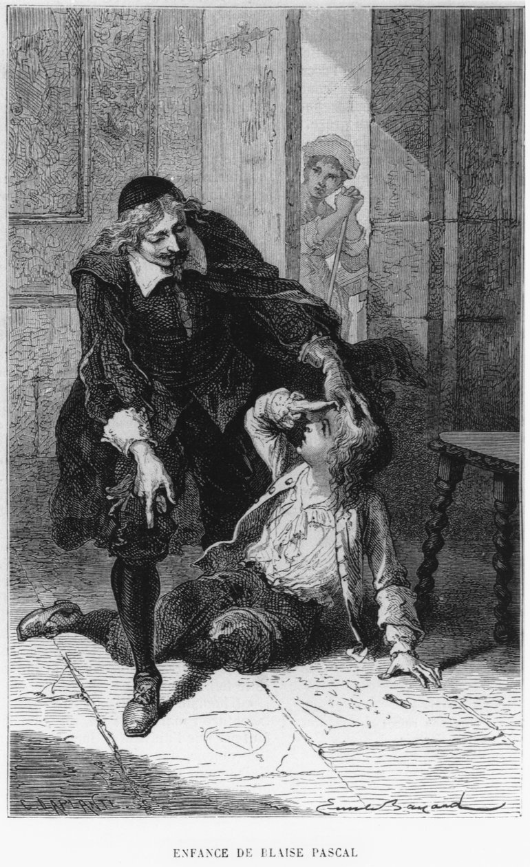Escena de la infancia de Blaise Pascal (1623-62)