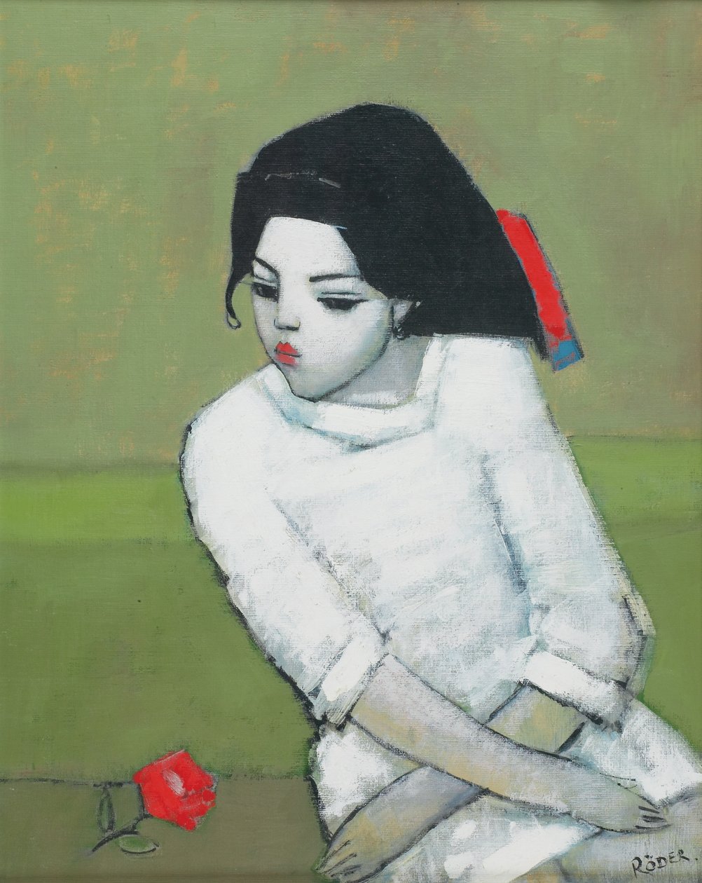 Lizzie en blanco | Endre Roder | Impresión de arte