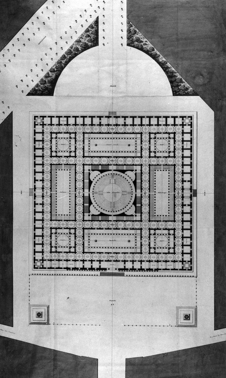 Mapa de la biblioteca pública - E.L. Boullée