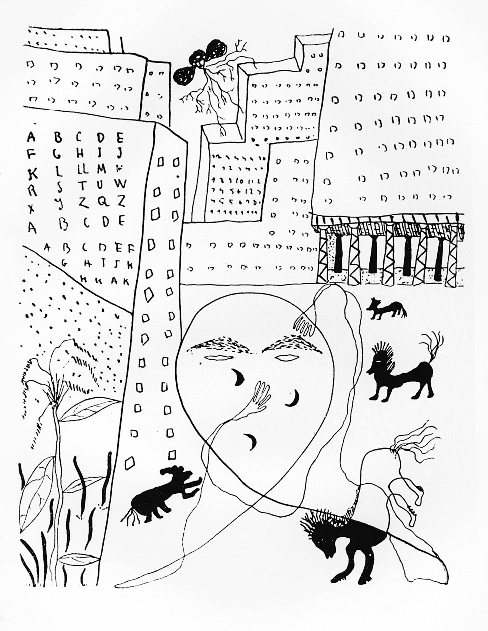 Autorretrato del poeta Federico García Lorca (1898-1936) en Nueva York ...