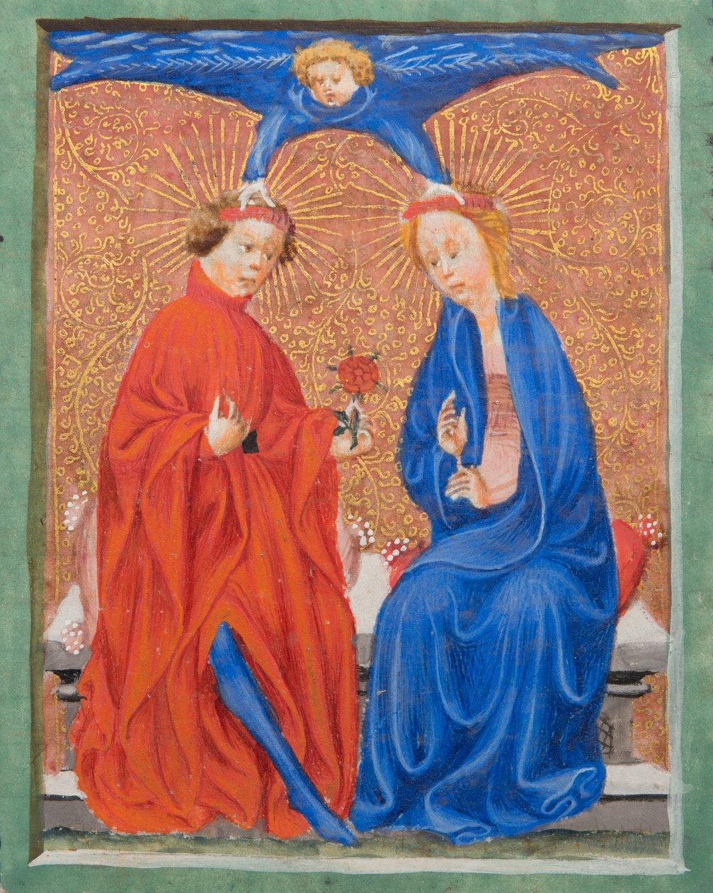 Santa Cecilia y San Valeriano, ilustración de Legenda Aurea por Jacobus ...