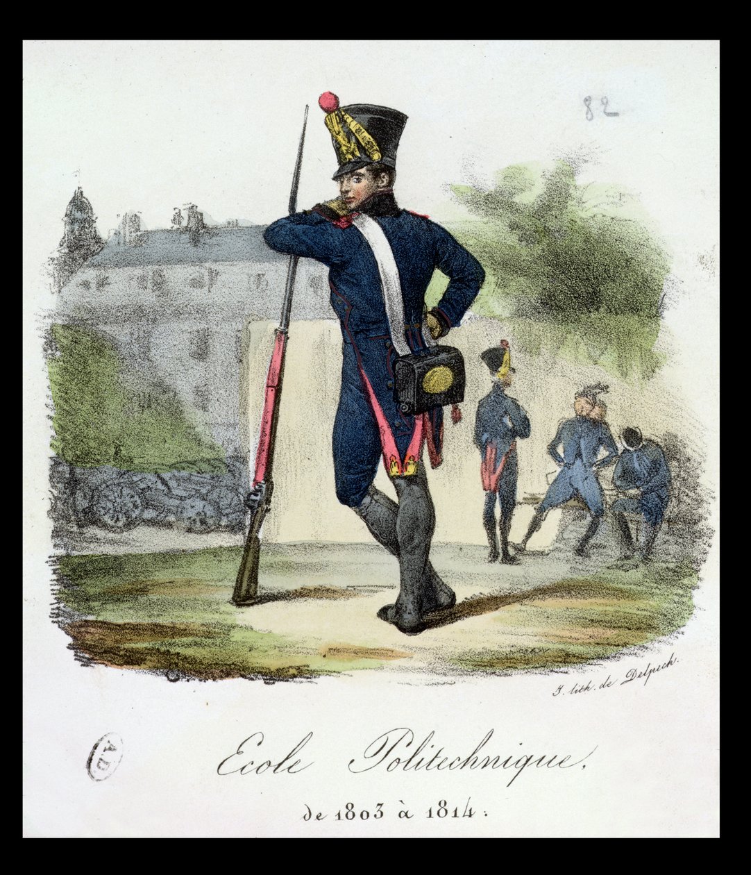 Un alumno en uniforme militar de la Ecole Polytechnique, 1803-14