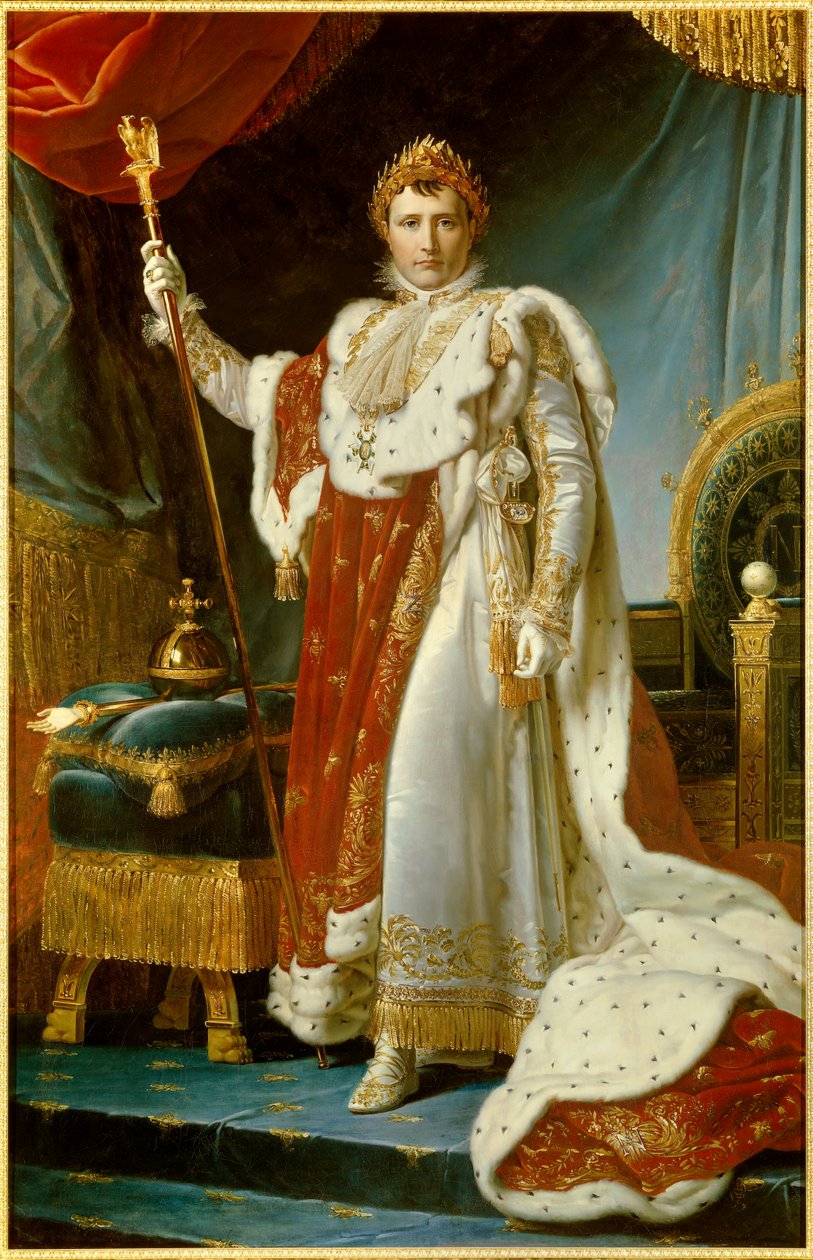 Retrato de cuerpo entero de Napoleón I en traje de coronación (1769 ...