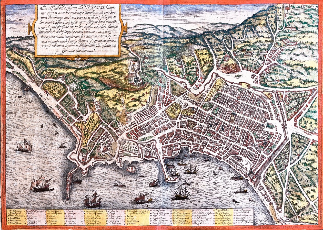 Plano de Nápoles (Neapolis), Italia | Franz Hogenberg