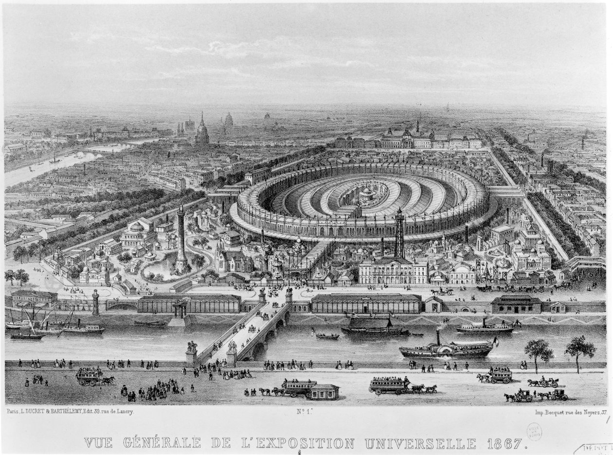 Vista general de la Exposición Universal, París en 1867