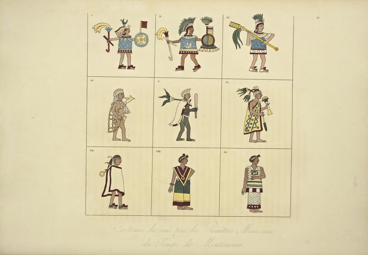 Trajes diseñados por los pintores mexicanos de la época de Moctezuma ...