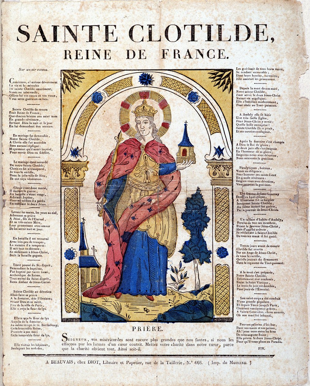 Oración a Santa Clotilde - imagen de Epinal | French School