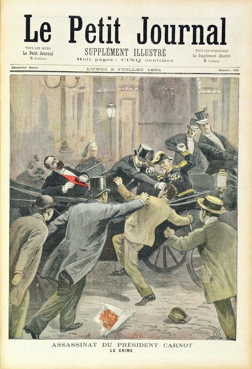 El Asesinato del Presidente Carnot, de 'Le Petit Journal', 2 de julio ...