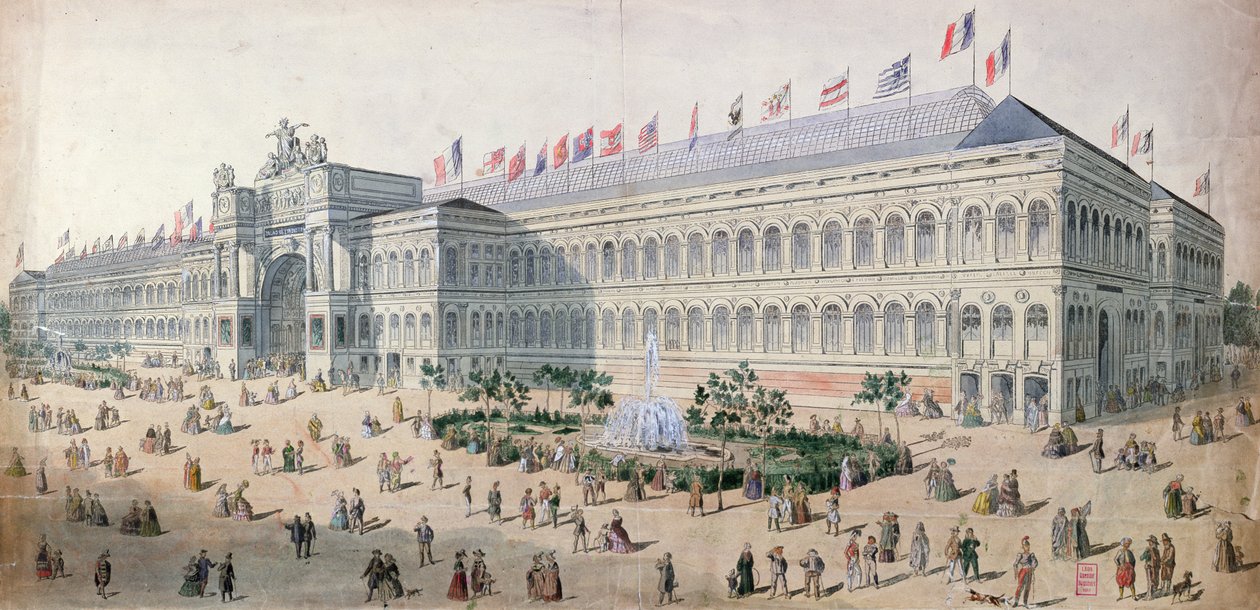 El Palais de l'Industrie en la Exposición Universal en 1855