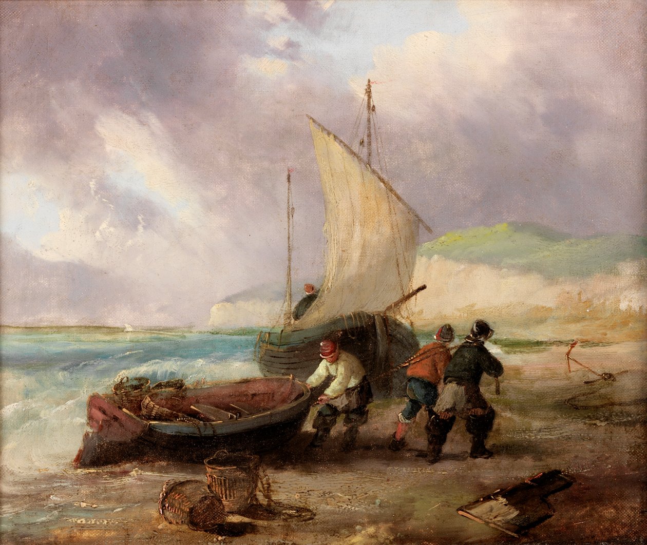 Escena Costera con Barcos de Pesca | George Balmer