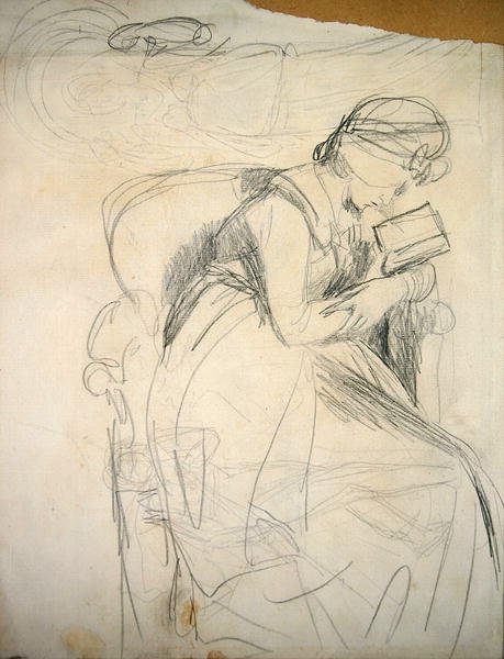 Serena leyendo | George Romney | Impresión de arte