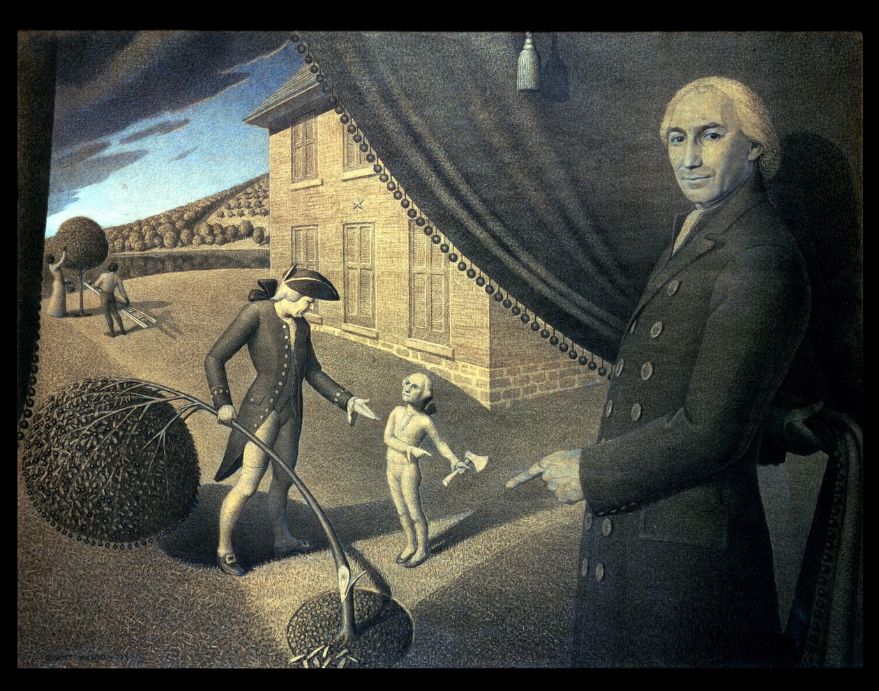 La Fábula de Parson Weems | Grant Wood | Impresión de arte