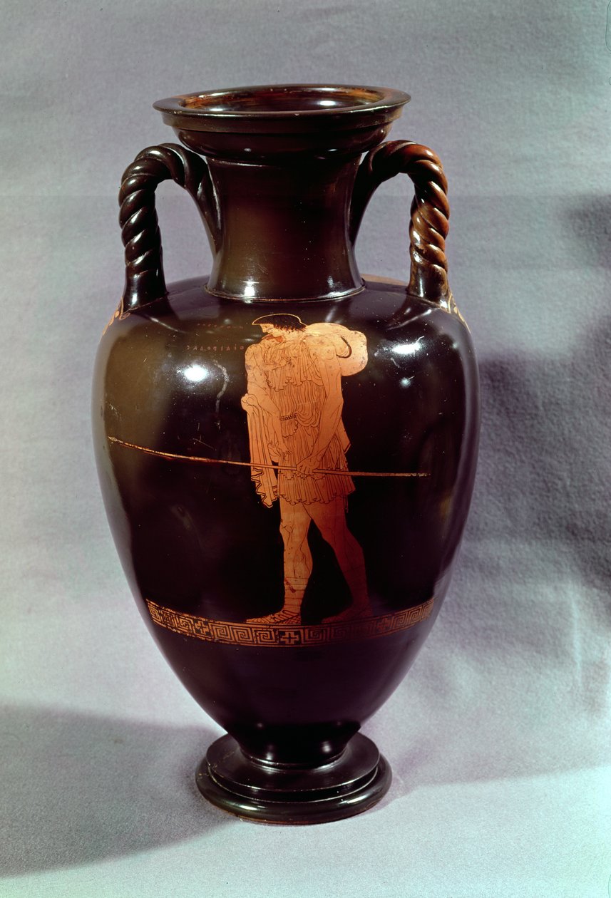 Ánfora de figuras rojas del Ático que representa a Euphorbos y el ...