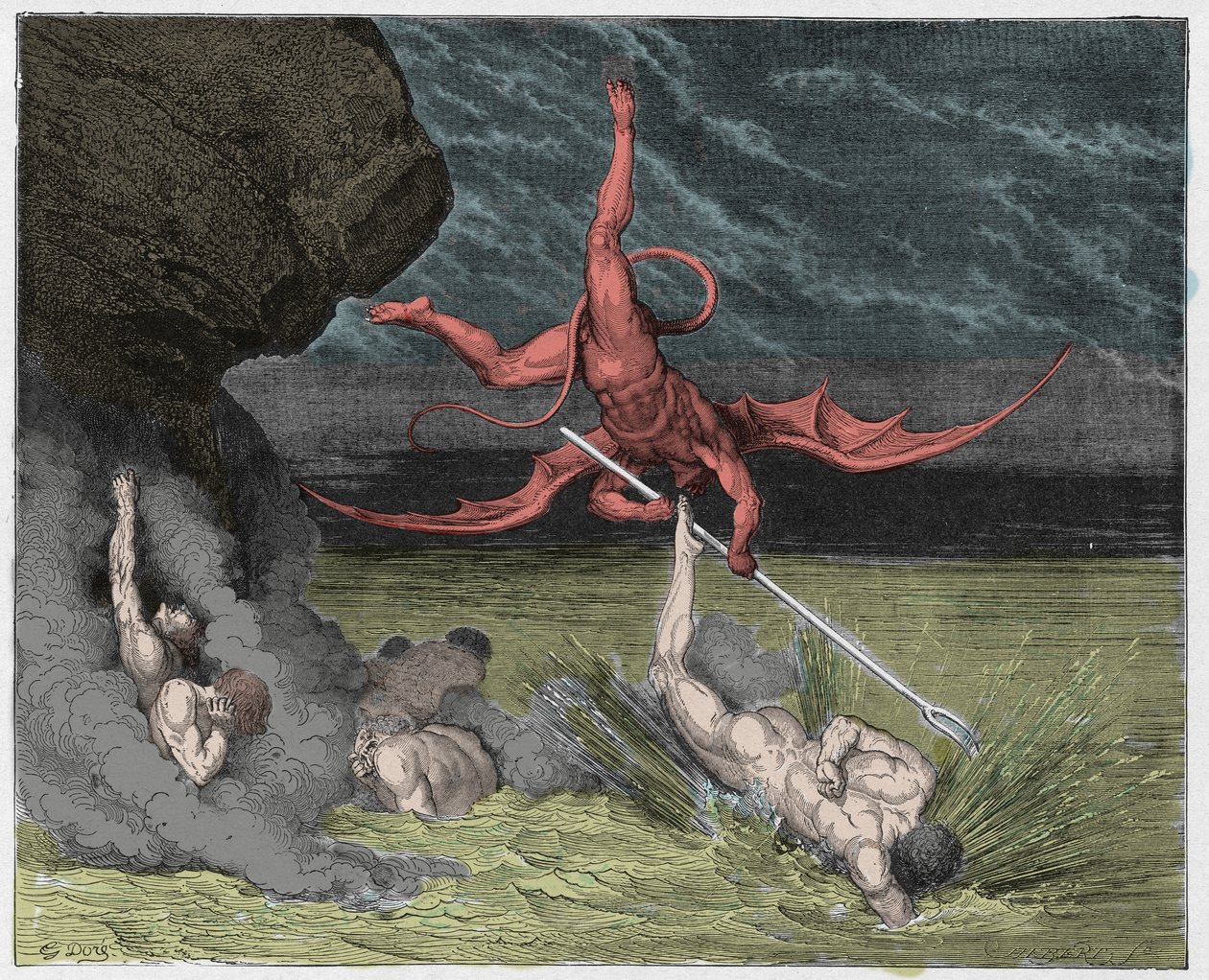 Inferno, Canto 22: Ciampolo escapa del demonio Alichino en la quinta ...