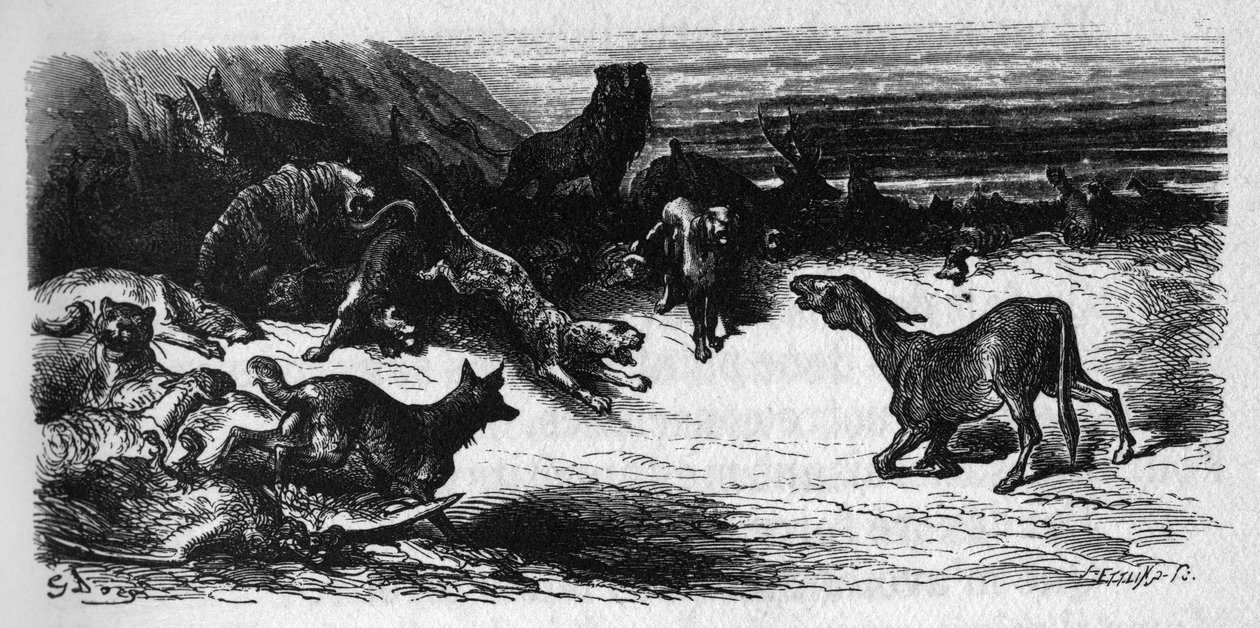 Animales enfermos de la peste. Fábulas de Jean de La Fontaine (1621-95 ...