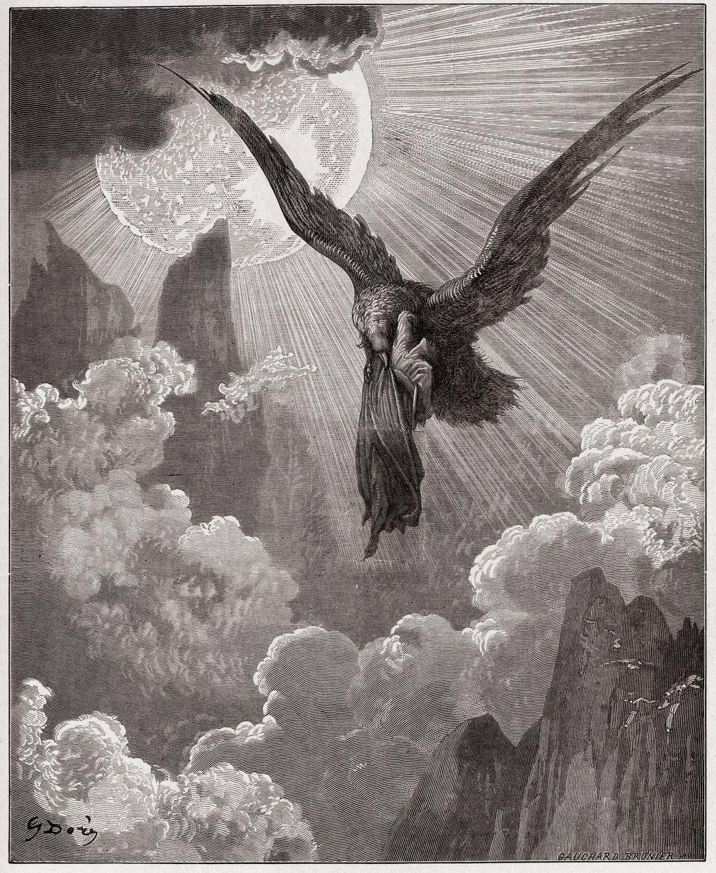 La Divina Comedia, Purgatorio, Canto 9: Dante, en un sueño, es llevado ...