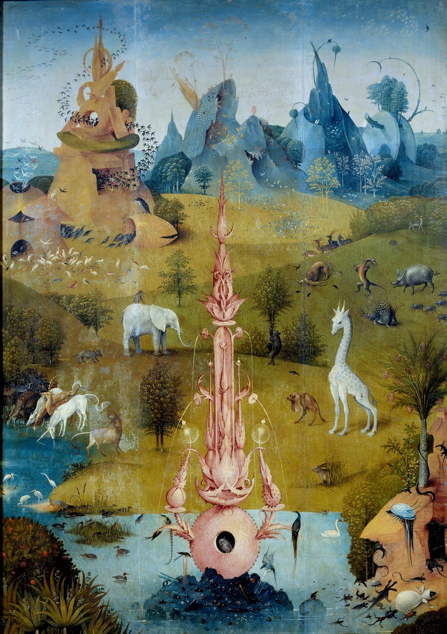 Paraíso La Fontaine. Detalle de la parte izquierda del tríptico de 'El ...