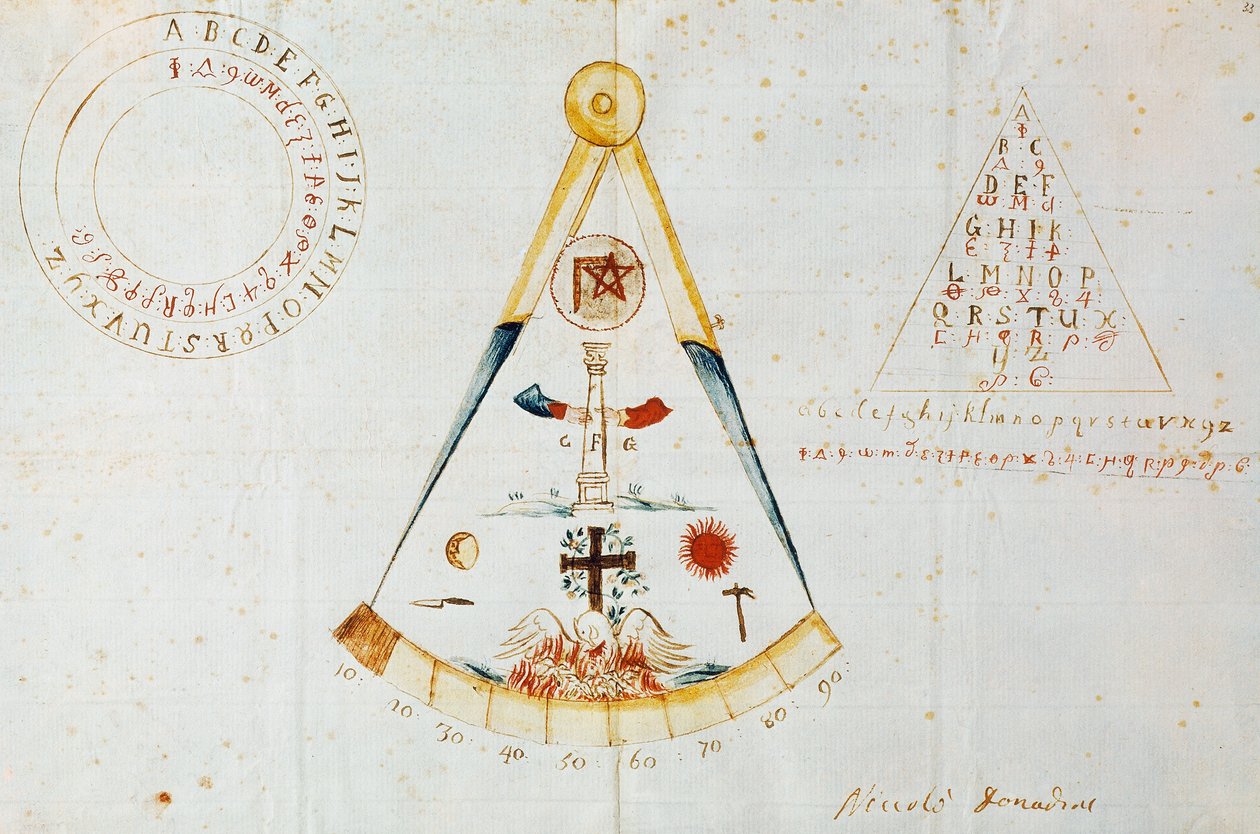 Alfabeto y símbolos masónicos | Italian School