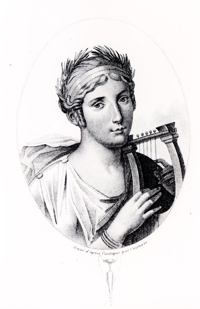 Retrato de Safo | J.F. Cazenave | Impresión de arte