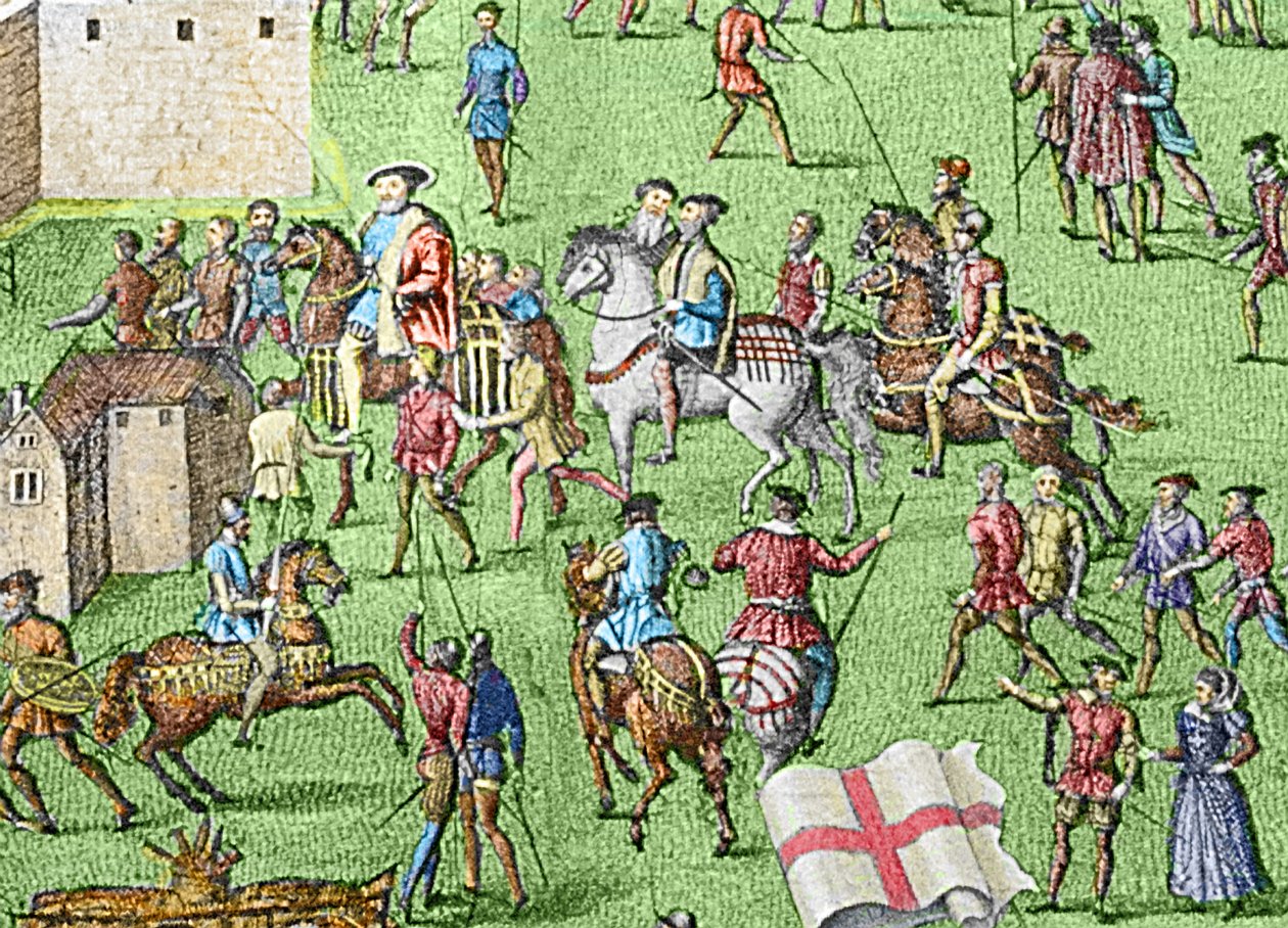 El campamento de las fuerzas inglesas cerca de Portsmouth durante la ...
