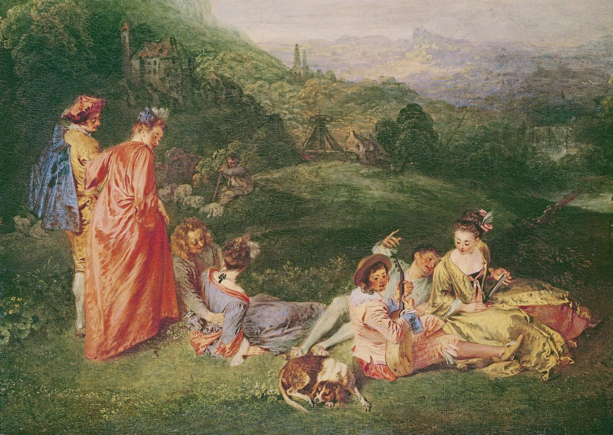 Amor pacífico | Jean Antoine Watteau | Impresión de arte