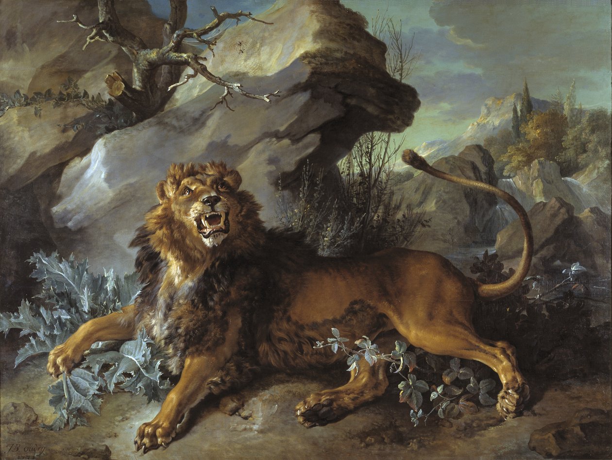 El león y la mosca | Jean Baptiste Oudry | Impresión de arte