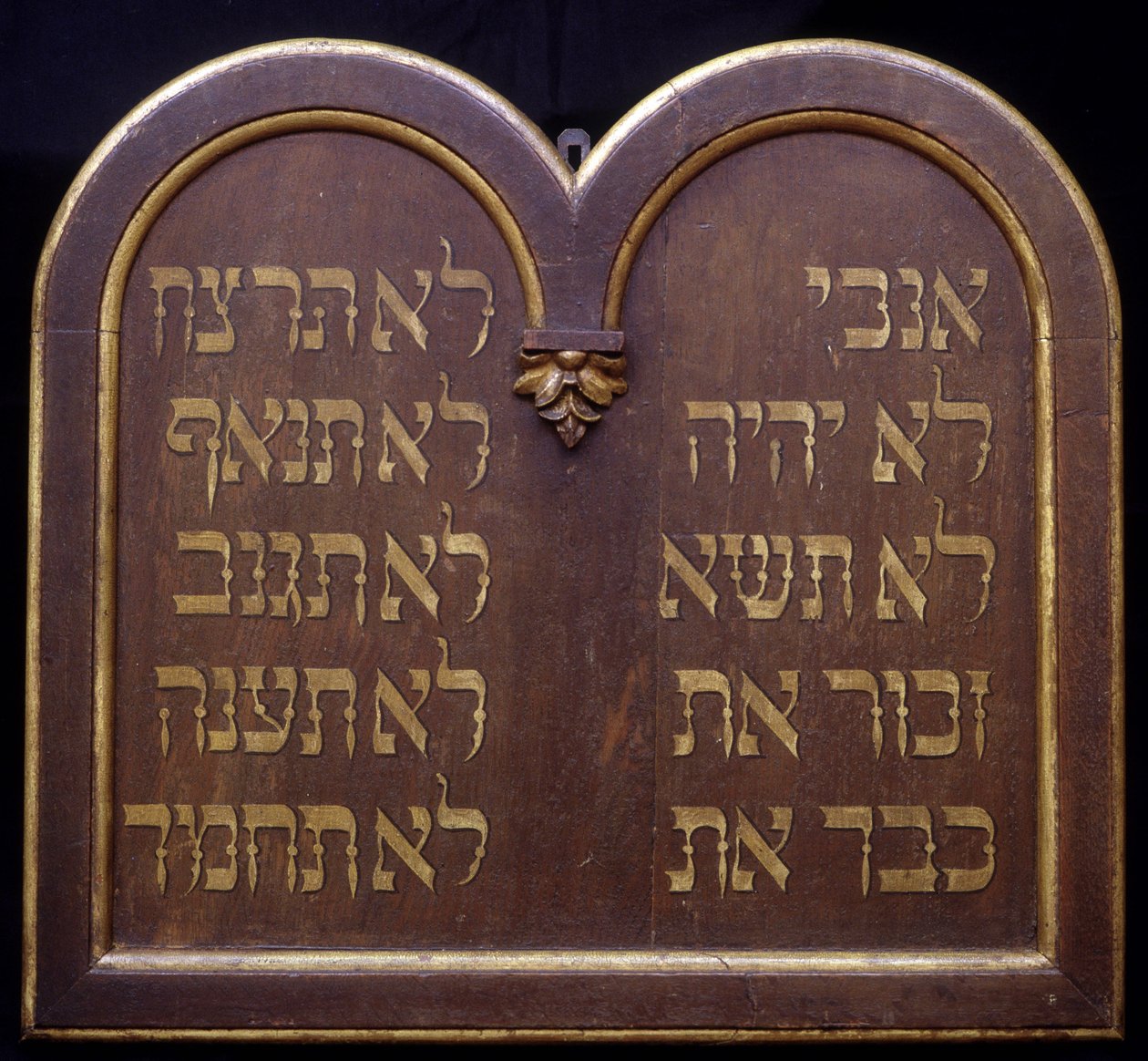 Tabla de la Ley o Decálogo. Sinagoga de Bergheim (Alsacia). Siglo XIX