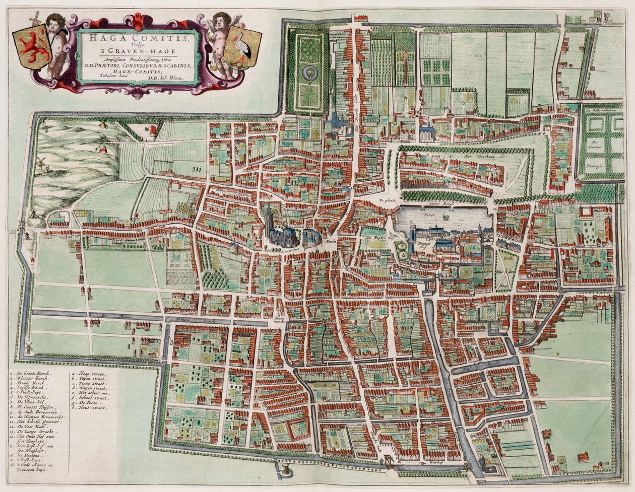 Mapa de La Haya | Joan Blaeu | Impresión de arte
