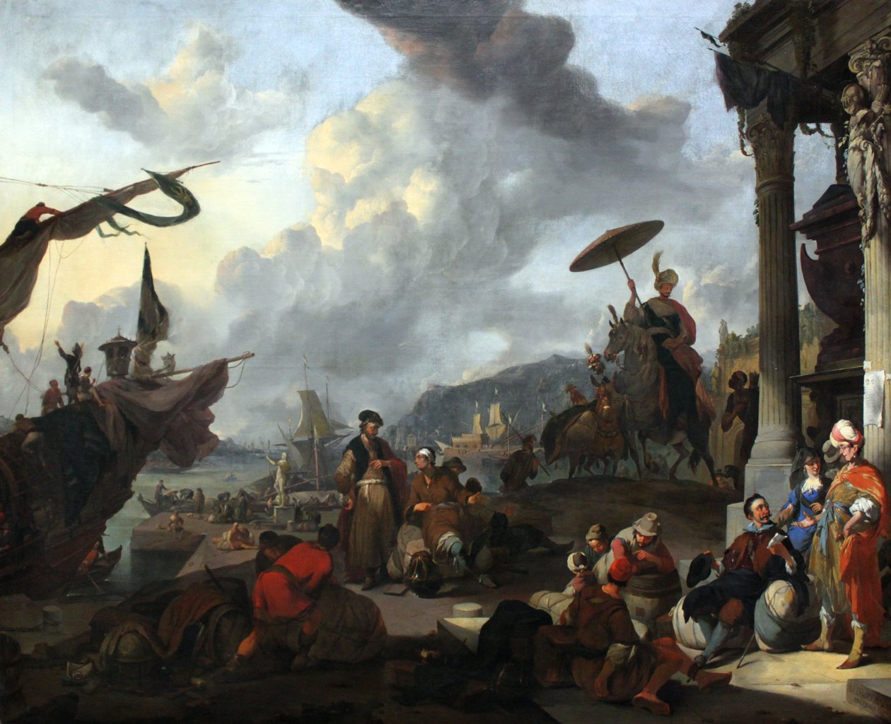 Escena de puerto mediterráneo | Johannes Lingelbach