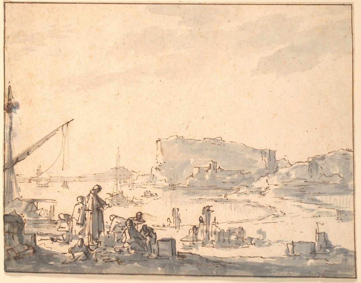 Paisaje portuario | Johannes Lingelbach