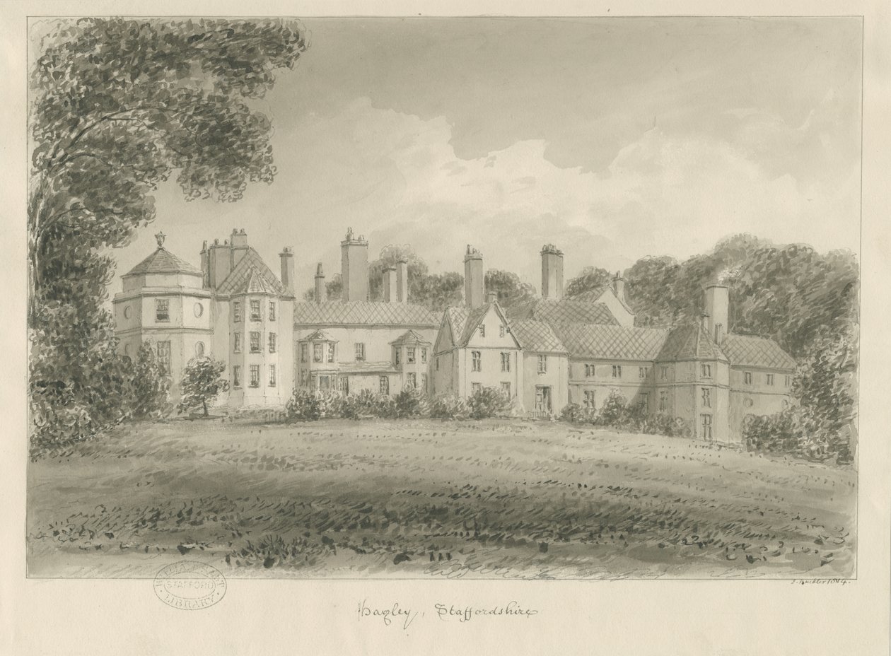 Hagley Hall | John Buckler | Impresión de arte