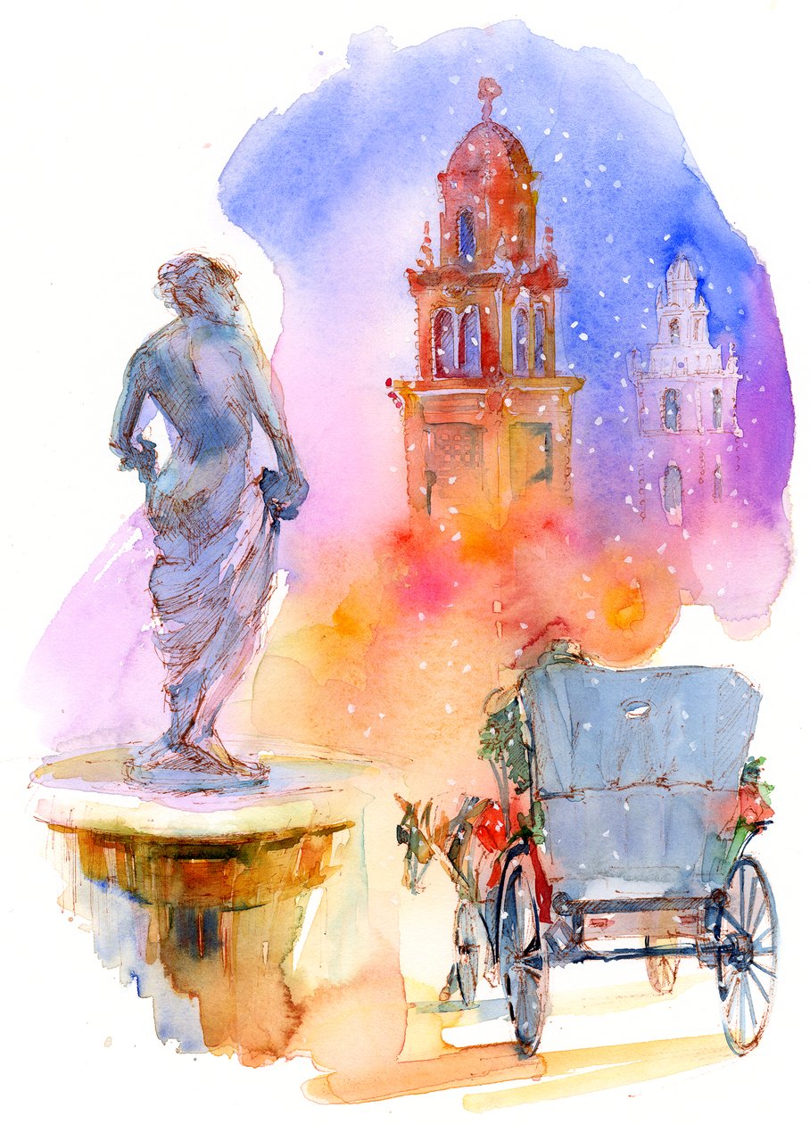 Vacaciones en la plaza | John Keeling | Impresión de arte