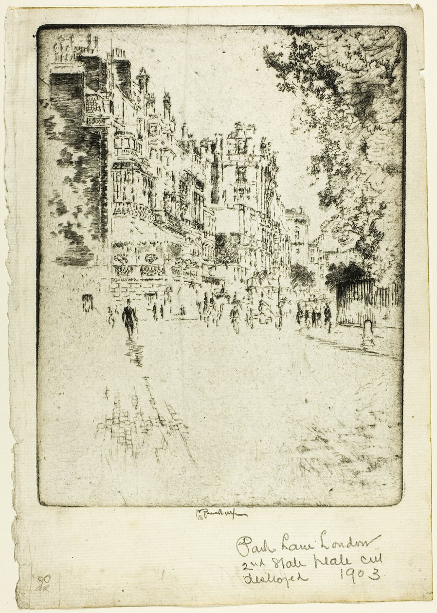 Park Lane | Joseph Pennell | Impresión de arte
