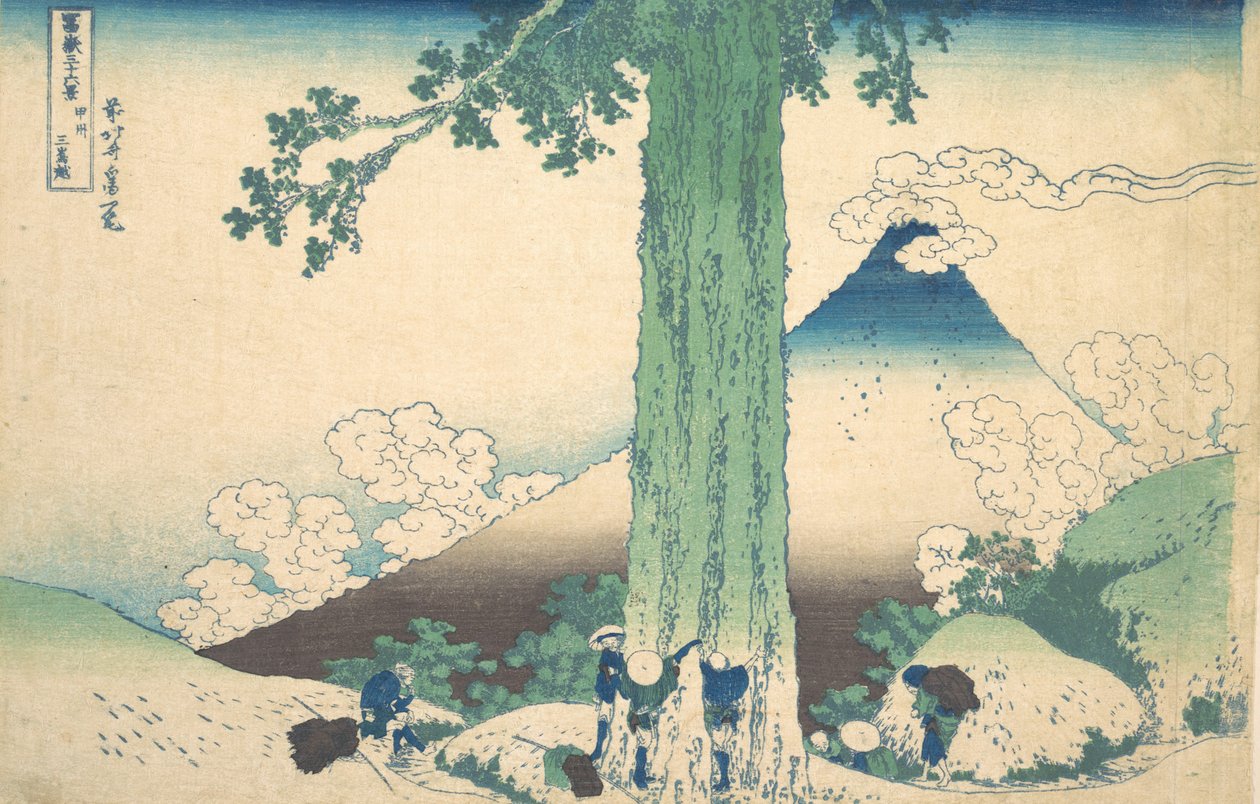 Paso de Mishima en la provincia de Kai, de la serie Treinta y seis vistas, ca. 1830-32